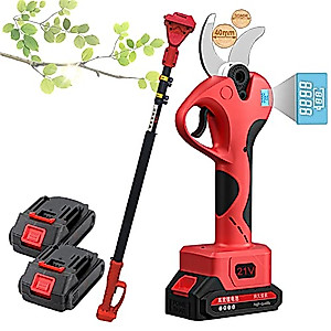 Outdoor Electric Pruning Shears portable Tree Pruner Rechargeable 21V,Cordless Power Garden Orchard Tools,Adjustable Cutting Diameter 40mm-20mm,1/2/3/4 SK5 Blades ( Color : 3 Battery , Size : 1 Blade