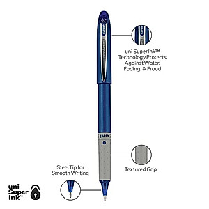 Uni-Ball 60709 Grip Roller Ball Pen Blue Ink Fine Dozen