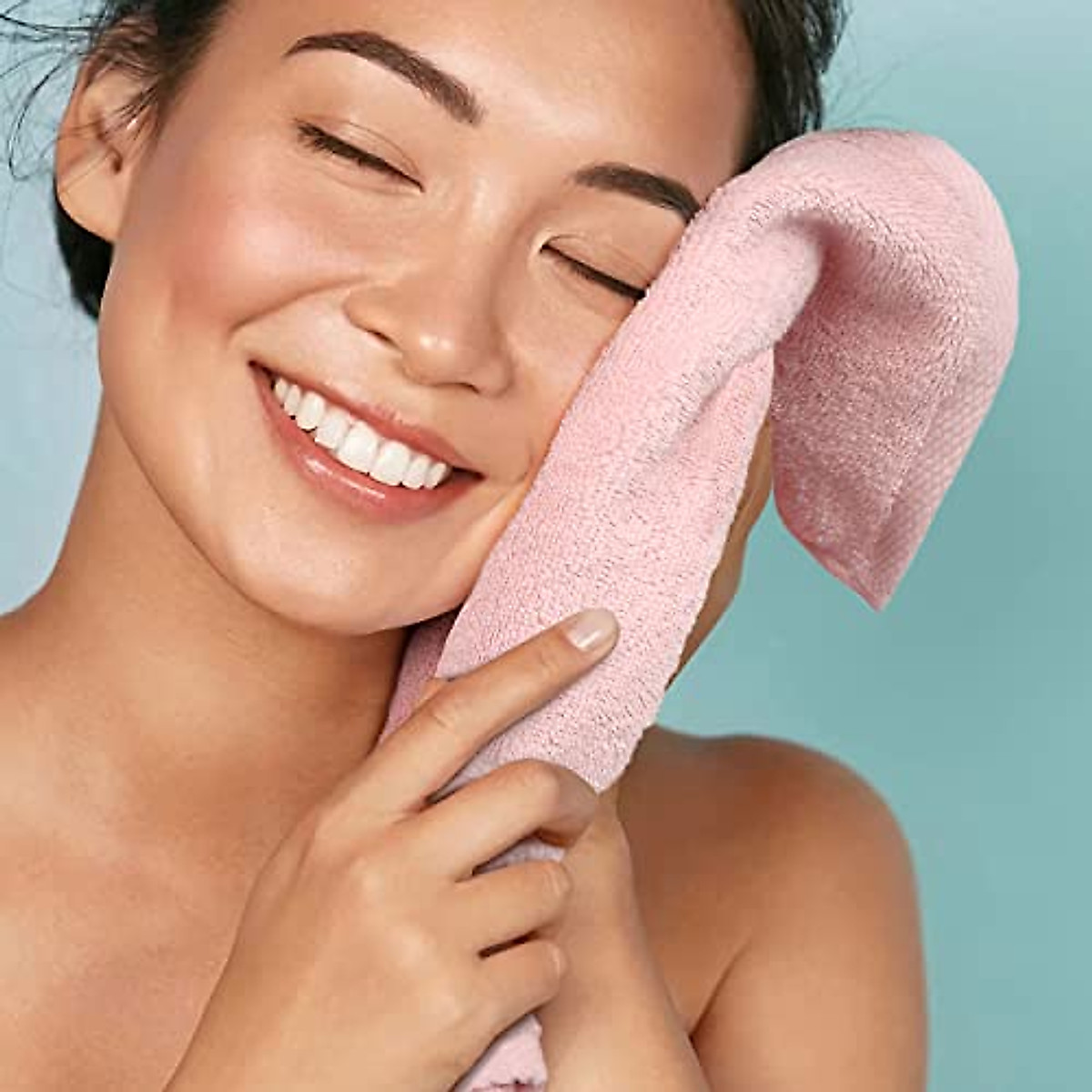 Cleanbear 18-Piece Wash-Cloths-Ultra Soft-Cotton-Washcloths, Bathroom Towels with Assorted Colors, 13 by 13 Inches