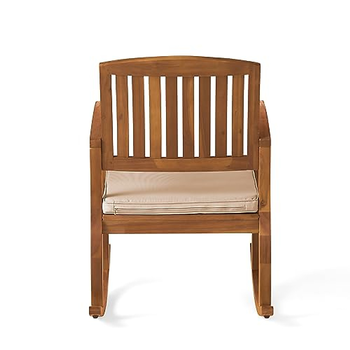 Christopher Knight Home Selma Acacia Rocking Chairs with Cushions, 2-Pcs Set, Teak Finish