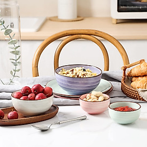 Selamica Ceramic 12 Oz Dessert Bowls Set, Small Cereal Bowls for Kitchen, 4.7 Inch Ice Cream Bowls for Snack Side Dishes Dips, Microwave Dishwasher Safe, Gift, Set of 6, Gradient Color