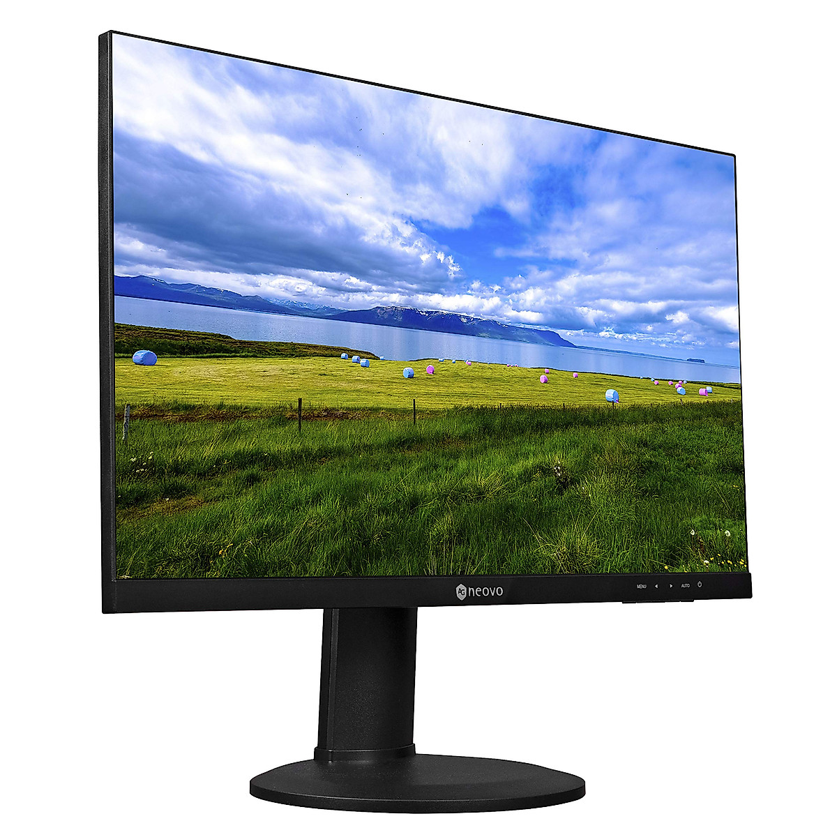 AG Neovo MH-27 27 Inch IPS 1080p Bezel Less Ergonomic Monitor with HDMI, DisplayPort and Speakers, Height Adjustable, Pivot, Swivel and Tilt for Office