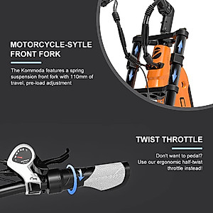 Crafuel 【Ship from USA】 Electric Bike for Adults 750W Kommoda Electric Bike 20x4'' Fat Tire Mountain Ebike with Integrated Battery 7 Speeds Snow Beach E-Bikes 48V 14Ah Electric Bike