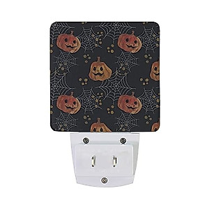 JSTEL Halloween Pumpkin Night Light Plug in Wall Decorative,Halloween Nightlights with Auto Dusk to Dawn Sensor, Halloween Night Lights Plug into Wall with Light Sensor,1