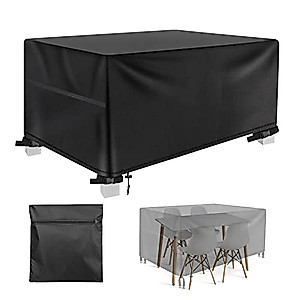 Neween Patio Furniture Cover Rectangle Heavy Duty Outdoor Lawn Garden Table Chair Covers with Zipper, Drawstring & Handle, Waterproof Outdoor Sofa Set Covers for Winter 67" L x 37" W x 26" H