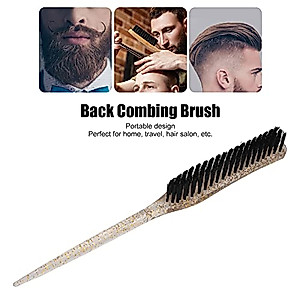 Point Tail Teasing Brush Hari Shaving Brush, Nylon Bristles Men Shaving Brush Beard Cleaning Tool for Homeuse or Barber Salon (Gold)