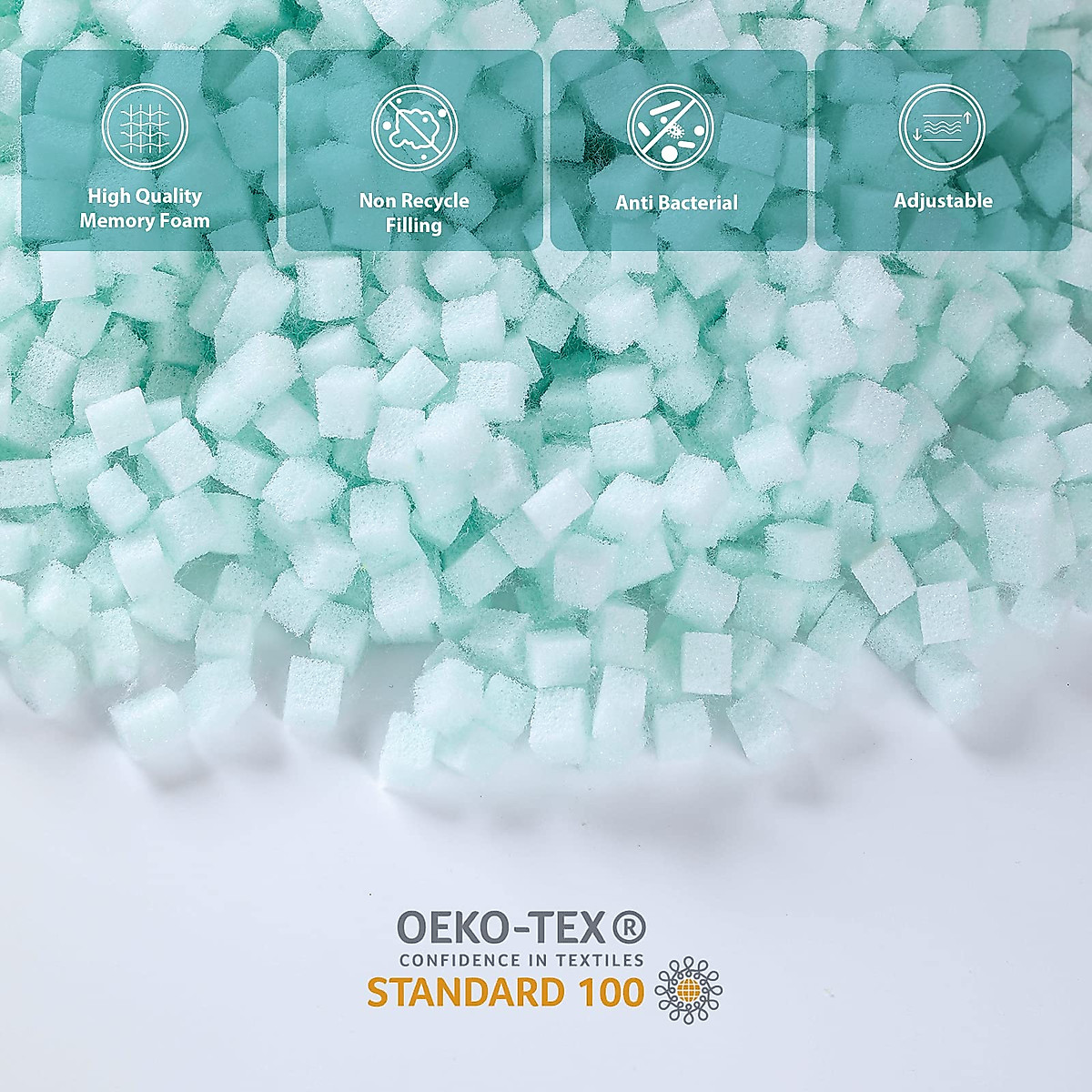 Rainmr Shredded Memory Foam Full Body Pillow – Side Sleeper – Huggable Long Pillow for Body Relief – with Ultra Soft Cooling Cover, 20 x 54 inches