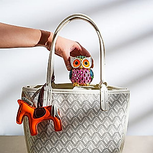 YU FENG 2.9inch Hollow Owl Trinket Box Hinged Hand-painted Enamel Jewelry Organizer with Crystals Ring Earrings Storage Novelty Animal Figurine Collectible