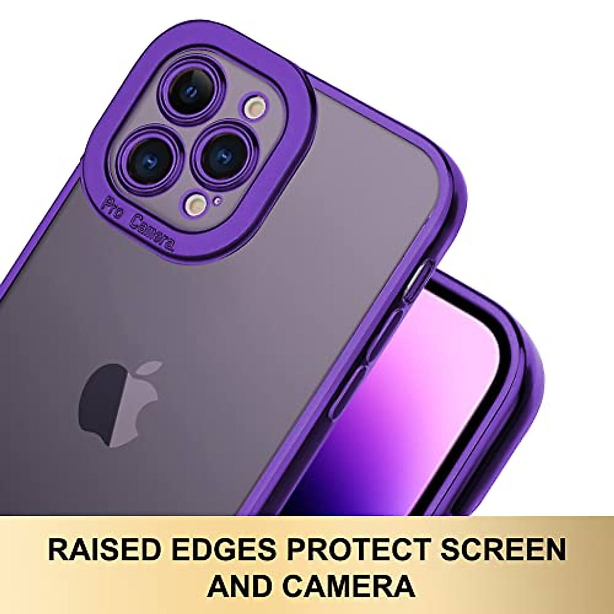 Bonoma Compatible with iPhone 14 Pro Max Case, Clear Plating Bumper Soft TPU Cover with Camera Shockproof Protective Cover for iPhone 14 Pro Max, Purple