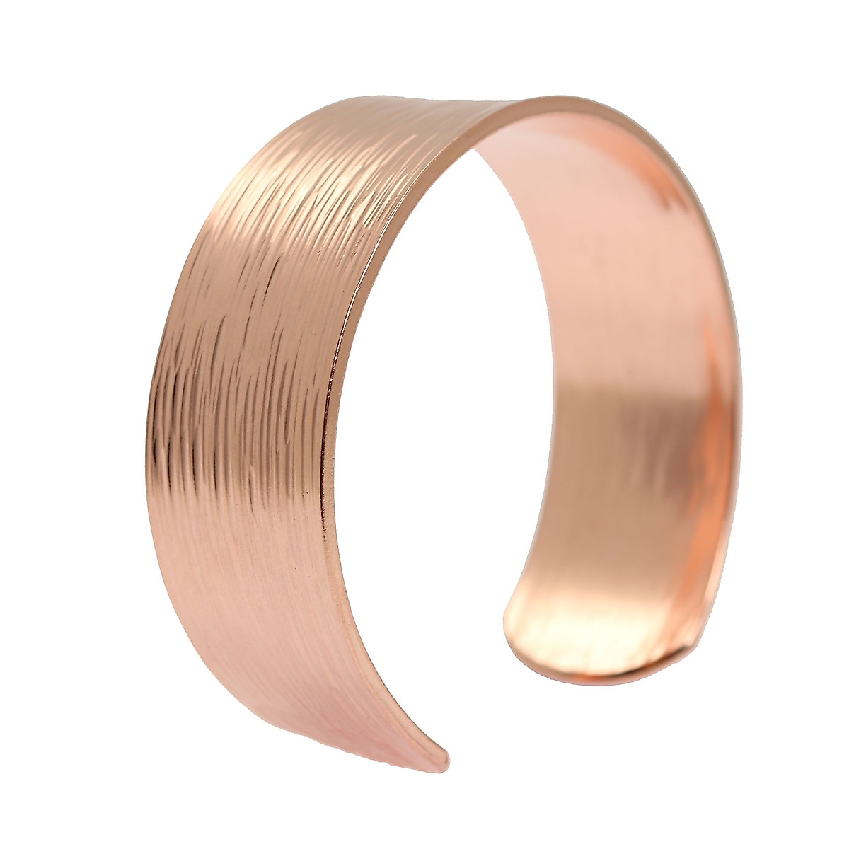 John S. Brana Chased Copper Cuff Bracelet Handmade Jewelry - 100% Solid Uncoated Copper (6.5 Inches)