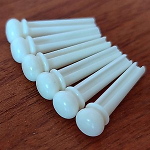 Vencetmat Acoustic Guitar Bridge Pins, Pin Remover Set, Pure Bone, Ivory Color, Standard Size, Vintage Style