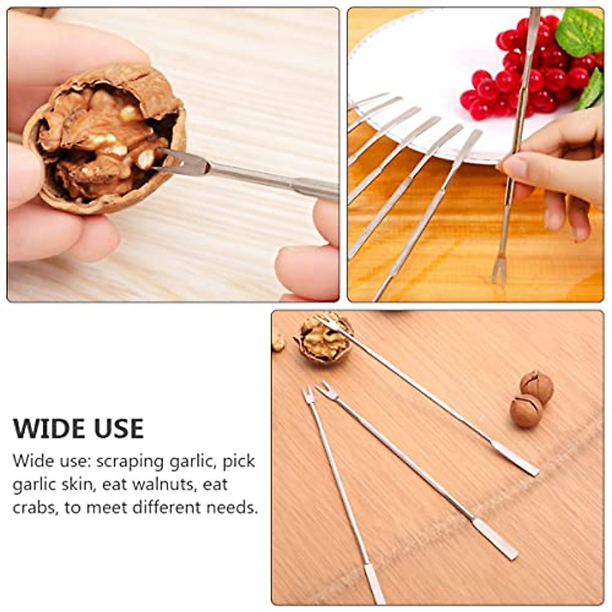 Luxshiny Oyster Crackers Oyster Crackers Oyster Crackers 10 Pcs Stainless Kitchen Picnic Seafood Tools Lobster Forks Set Crab Leg Forks Picks Steel Seafood Forks Ar Multitool Mini Forks