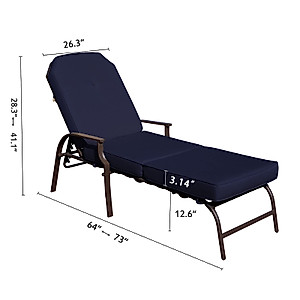 Kozyard Maya Chaise Lounge - Outdoor Patio Recliner Chair, Comfortable Patio Lounge Chair, Elegant Chaise Lounge Chair for Relaxation, Perfect Outdoor Recliner Chair (Navy Blue)