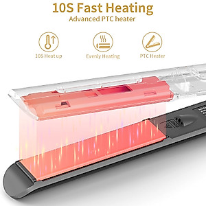 Ceramic Hair Straightener - Professional Flat Iron 13 Adjustable Temp 230°F-450°F, Negative Ion for Smooth & Shiny Hair, Dual Voltage 100V-240V Travel Friendly & 1 Hour Auto-Off