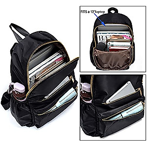 UTO Fashion Backpack Oxford Waterproof Cloth Nylon Rucksack School College Bookbag Shoulder Purse Black