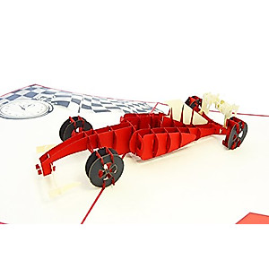 PopLife Formula One Car 3D Pop Up Card for All Occasions - Father’s Day, Happy Birthday, Congratulations, Retirement Gift, Work Anniversary - Race Car Drivers, F1 - for Husband, Son, Father, Friend