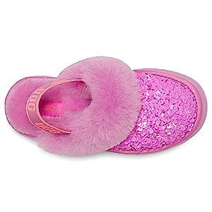 UGG Unisex-Child Funkette Chunky Sequin Slipper, Echinacea, 3 Little Kid