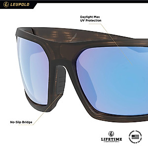 Leupold Packout Performance Eyewear with Matte Tortoise Frames and Blue Mirror Polarized Lenses