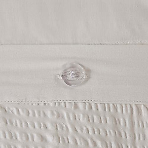 Madison Park Amaya 100% Cotton Duvet Set - Seersucker Design with Tassel Trims Accent, Breathable Cover for Comforter, All Season Bedding with Matching Sham, King/Cal King(104"x92") Ivory 3 Piece