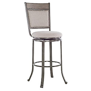 Powell Pewter Metal and Rustic Wood Counter Height 3 Piece Set Franklin Dining