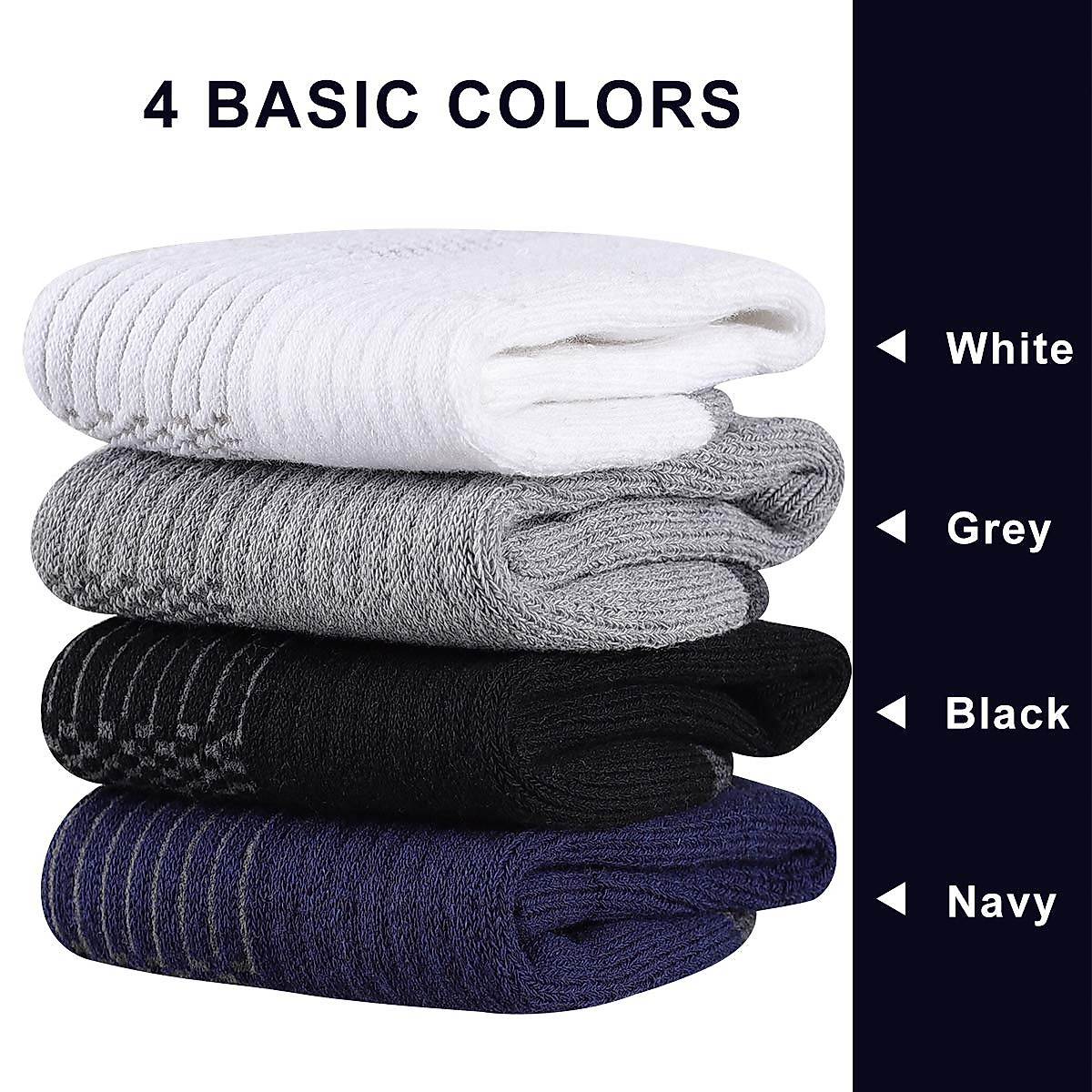 Heatuff 12 Pairs Men's Cotton Performance Athletic High Ankle Extra Heavy Cushion Quarter Socks