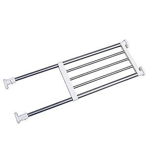 BAOYOUNI Expandable Closet Tension Shelf Storage Rack Heavy Duty Stainless Steel Adjustable Metal Organizer for Wardrobe, Cupboard, Kitchen, Bathroom Use, 19.68-31.49 Inch