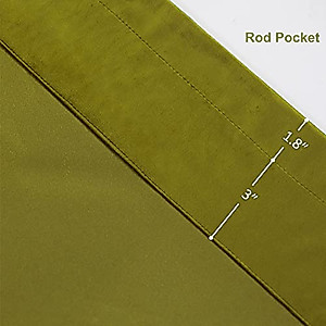 PLEASANT BOULEVARD | Velvet Curtains [2 Panels] Elegant Living Room Bedroom Nursery Window Drape Curtains for Room Darkening, Rod Pocket Style (52 x 84in, Olive Green)