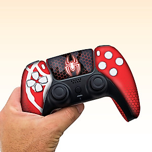 Spiderrman Morales Custom PS-5 Controller Wireless compatible with Play-Station 5 Console by BCB Controllers | Proudly Customized in USA with Permanent HYDRO-DIP Printing (NOT JUST A SKIN)