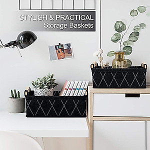 Oubra Grey Storage Baskets Bins Empty Gift Basket Rectangle Foldable Storage Cubes for Dog Toys Toilet Paper Under Shelf Basket