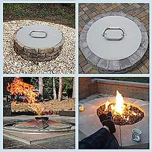 Fire Pit Lid Round 20" Fire Pit Ring Cover 1.5mm Thick Stainless Steel Fire Pit Burner Cover for Round Patio Fire Pits