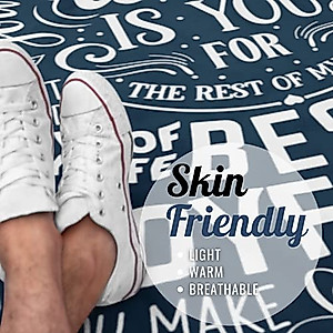 InnoBeta Boyfriend Blanket, Boyfriend Gifts, Best Boyfriend Ever, Love Sayings Flannel Blanket for Boyfriend, Soft Throw Blanket for Him, Gay Couple, BF, Man, Lovers - Blue 50 x 65 Inches