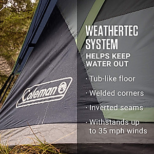 Coleman Skydome Tent with 5 Minute Setup, 8-Person Weatherproof Tent with Rainfly & Carry Bag, 20% More Headroom Than Traditional Canopies