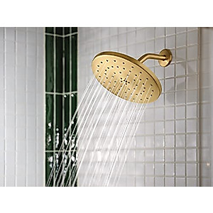 Moen S112BG Waterhill 10-Inch Single Function Showerhead with Immersion Rainshower Technology, Brushed Gold