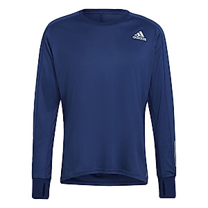 adidas Men's Own The Run Long Sleeve Tee, Black/Black, Medium