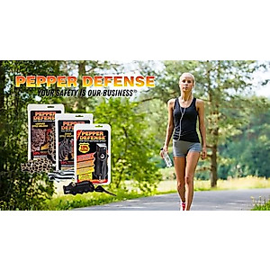 Pepper Defense 1/2 oz. Pepper Spray with Grip Holster and Keychain Attachment - Safety Twist Lock Glow Trigger - Maximum Strength 10% OC Formula - Self Defense Personal Protection (Leopard 2-Pack)