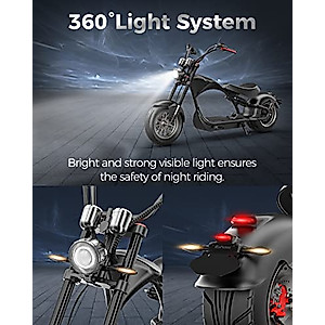 Eahora DOT Approved M1P 37Mph 2000W Electric Motorcycle for Adults, 60V 30ah Lithium Battery 40Miles Electric Scooter, 12in Vacuum Tires Full Suspension for Urban Commuting, 1-2 Person