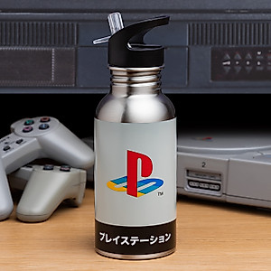 Paladone Playstation Heritage Stainless Steel Water Bottle, 500 ml, 16.9 fl oz