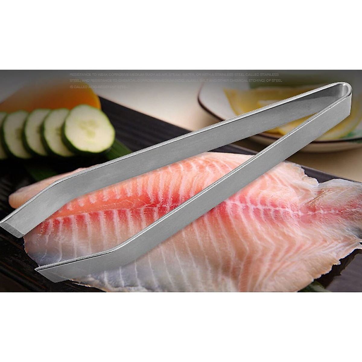 Daycount® Pack of 2 Fish Bone Tweezers, Chicken Feather Tweezer Stainless Fishbone Picker, Clean Tongs Salmon Bone Removal Durable Dishwasher Safe 4.7''