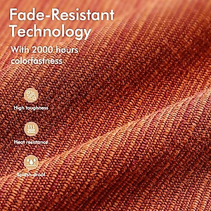 XIZZI Patio Furniture Set Outdoor All Weather Wicker 7 Pieces Conversation Sofa with High Back Swivel Rocking Chairs Matching Side Table,Ottomans and Coffee Table,Brown Wicker Orange Red