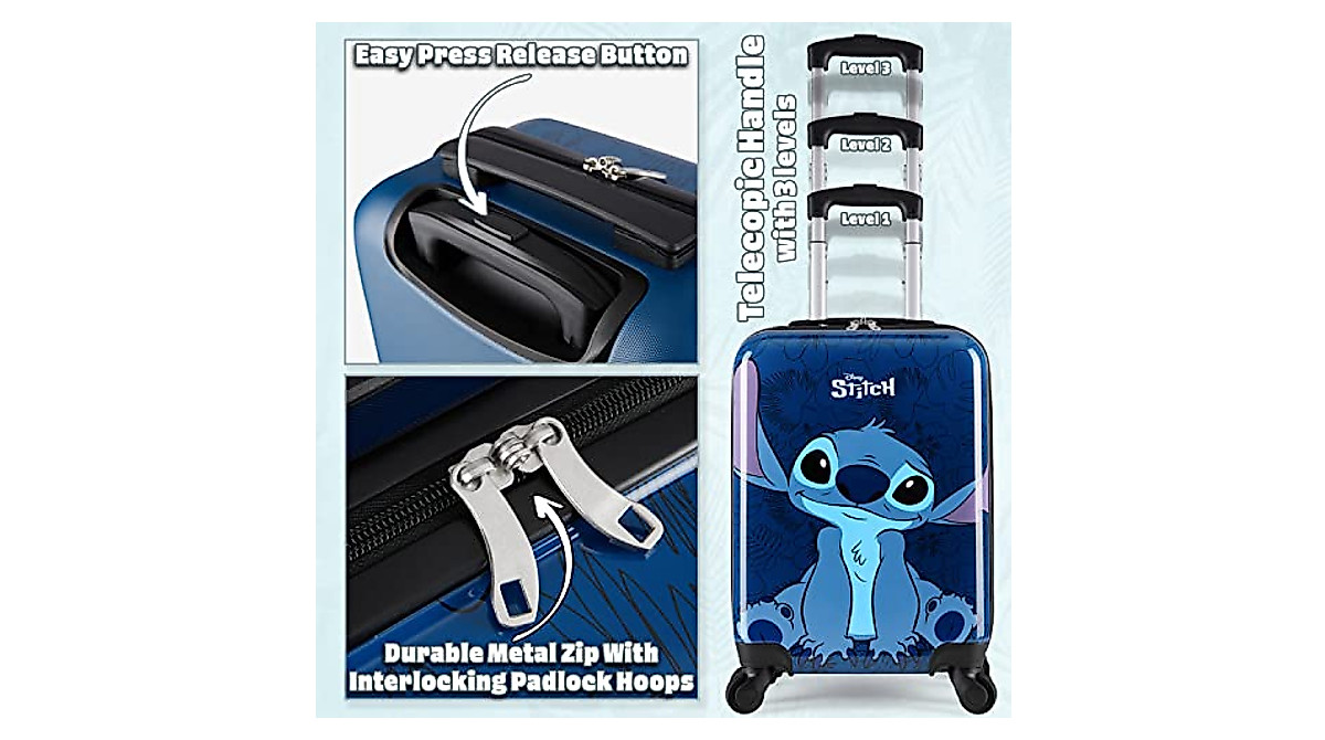 Disney Stitch Kids Carry On Suitcase - Travel in Style