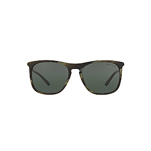 GIORGIO ARMANI AR8076-549671 Sunglasses Striped Green 55mm w/Grey Green Lens