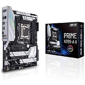 Asus Prime X299- A II ATX Motherboard (Intel X299) LGA 2066, 12 IR3555 Power Stages, DDR4 4266 MHz, Triple M.2, USB 3.2 Gen 2 Type-C, Intel LAN and Aura Sync RGB Lighting