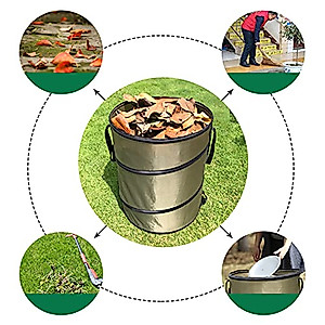 Mvude Garden Waste Bag Rubbish Refuse Sacks Portable Foldable Garbage Handles for Outdoor Garden Trash Bag Can