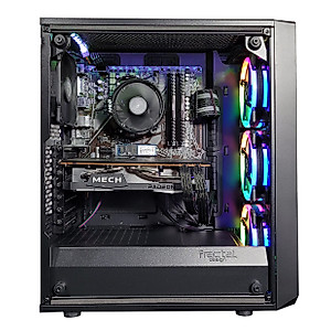 G3 Meshify Optimal Gaming Desktop (AMD Ryzen 5 5600G 6-core 4.4GHz Turbo, 16GB DDR4 RAM, 500GB NVMe SSD, Radeon Graphics, Windows 11) Gamer Computer PC