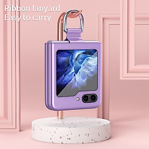 Kowauri for Samsung Galaxy Z Flip 5 5G Case with Ring,Slim Anti-Fall Shockproof Protective Phone Cover Case for Samsung Galaxy Z Flip 5 5G 2023 (Purple)