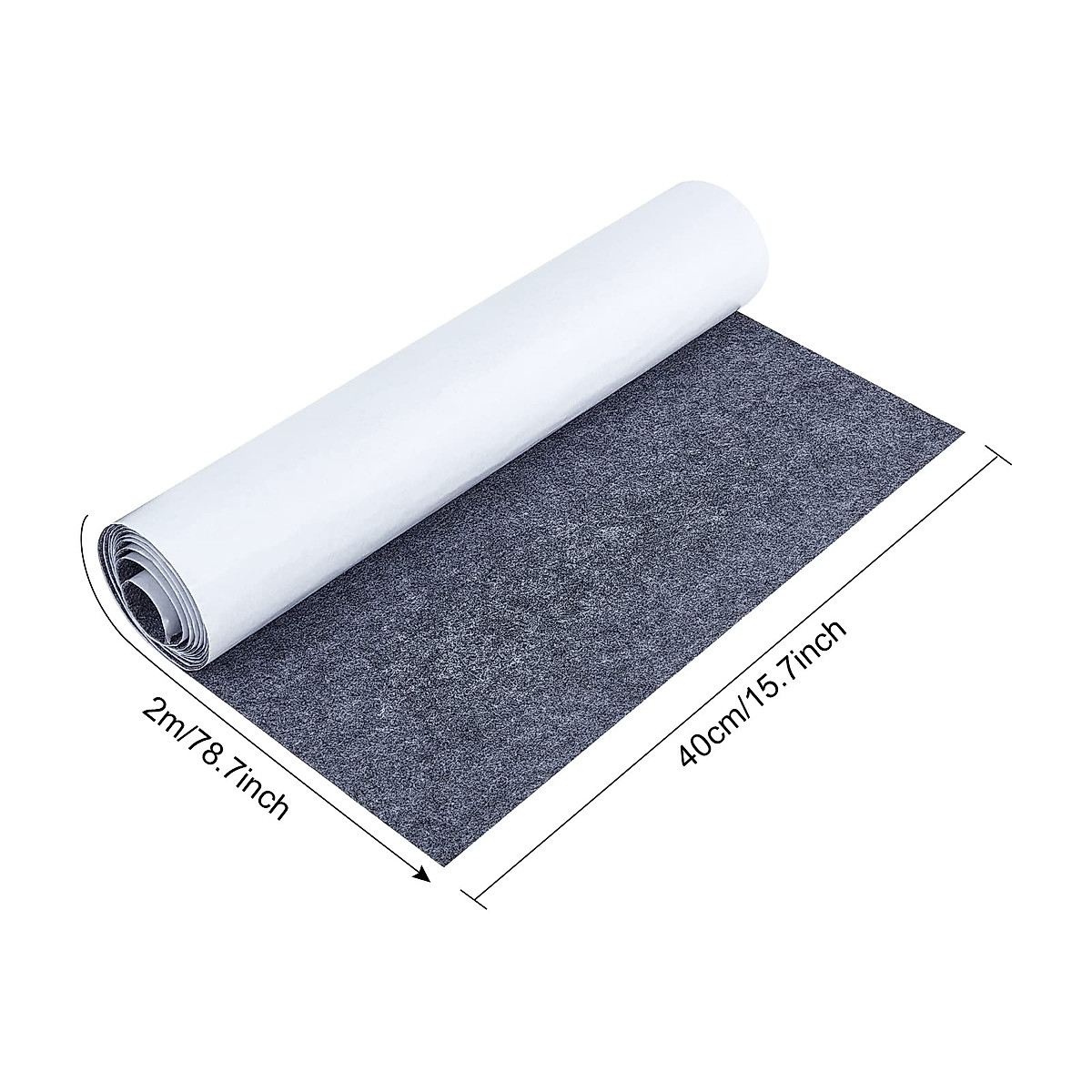 BENECREAT 15.5 x 78.5 Dark Gray Adhesive Felt Sheets Fabric Sticky Sheets Fabric Peel Stick for DIY Costume Making and Jewelry Box