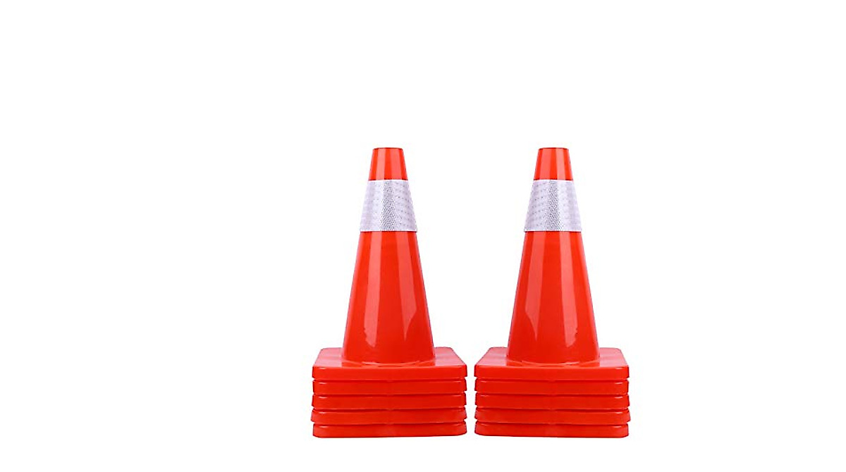 Buy 10 Pack of 18" Traffic Cones - Fluorescent Safety