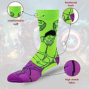 Marvel Legends Socks for Boys & Men, 6-Pack Socks for Men & Boys Socks, Men's Athletic Socks, Athletic Socks for Boys