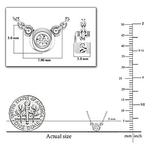 Dazzlingrock Collection 0.05 Carat (ctw) 10K Round Diamond Ladies Solitaire Pendant 1/20 CT, White Gold