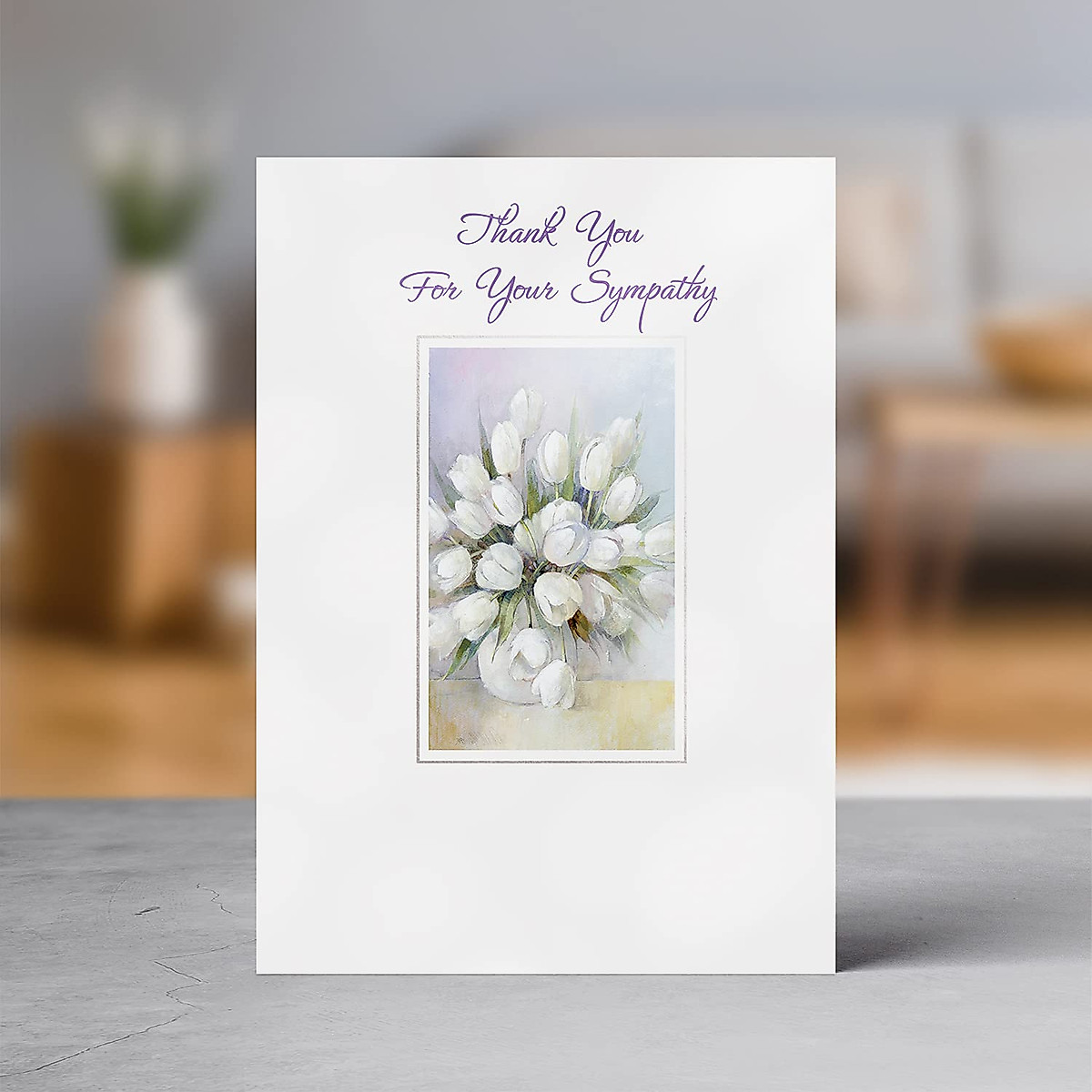 Designer Greetings Thank You for Your Sympathy Cards, Vase of Tulips (8 Sympathy Acknowledgement Thank-You Notes and Envelopes), 3.5" x 5.25", 000-07063-000